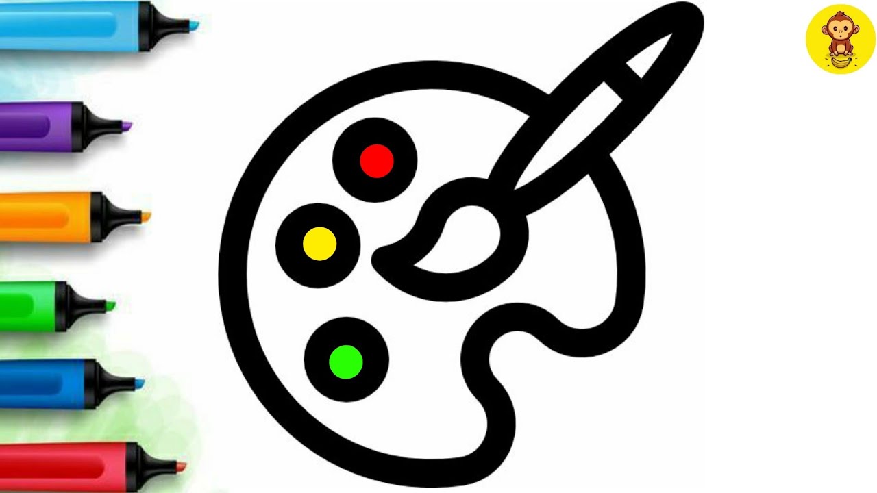 DRAWING Art palette and paint brush for kids / Bolalar uchun oson ...