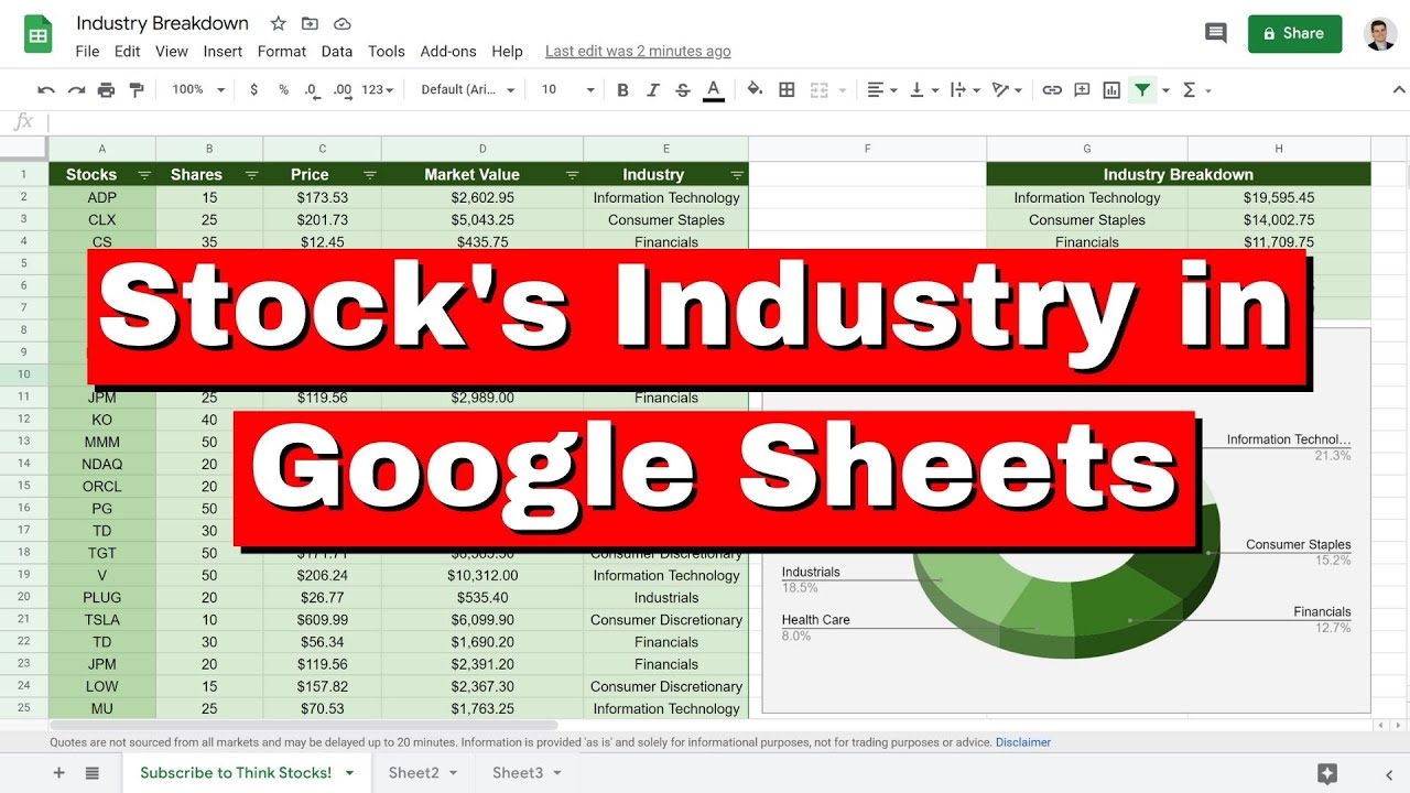 How To Pull A Stock s Industry Into Google Sheets YouTube How To Pull A Stock s Industry Into Google Sheets YouTube