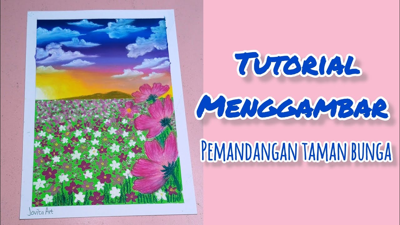 Tutorial menggambar pemandangan taman bunga ...