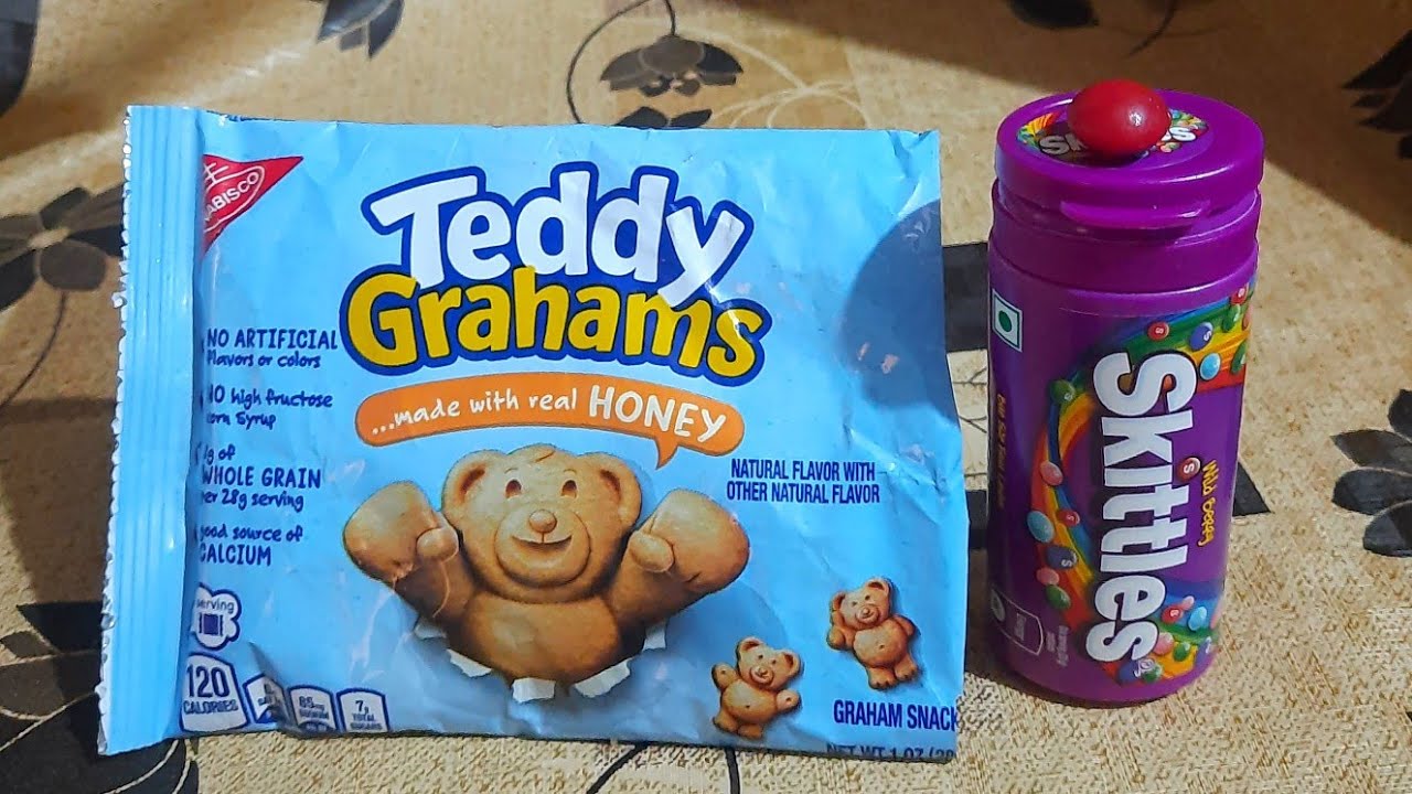 Teddy Grahams Skittles Wild Berry Strawberry flavour Sandwich crackers ...