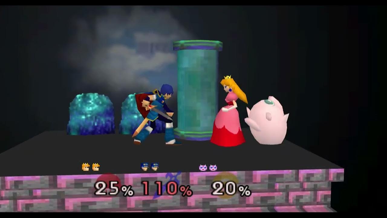 Super Smash Bros 1 Wave 1.5 - Peach vs Marth vs Jigglypuff no TAS - YouTube