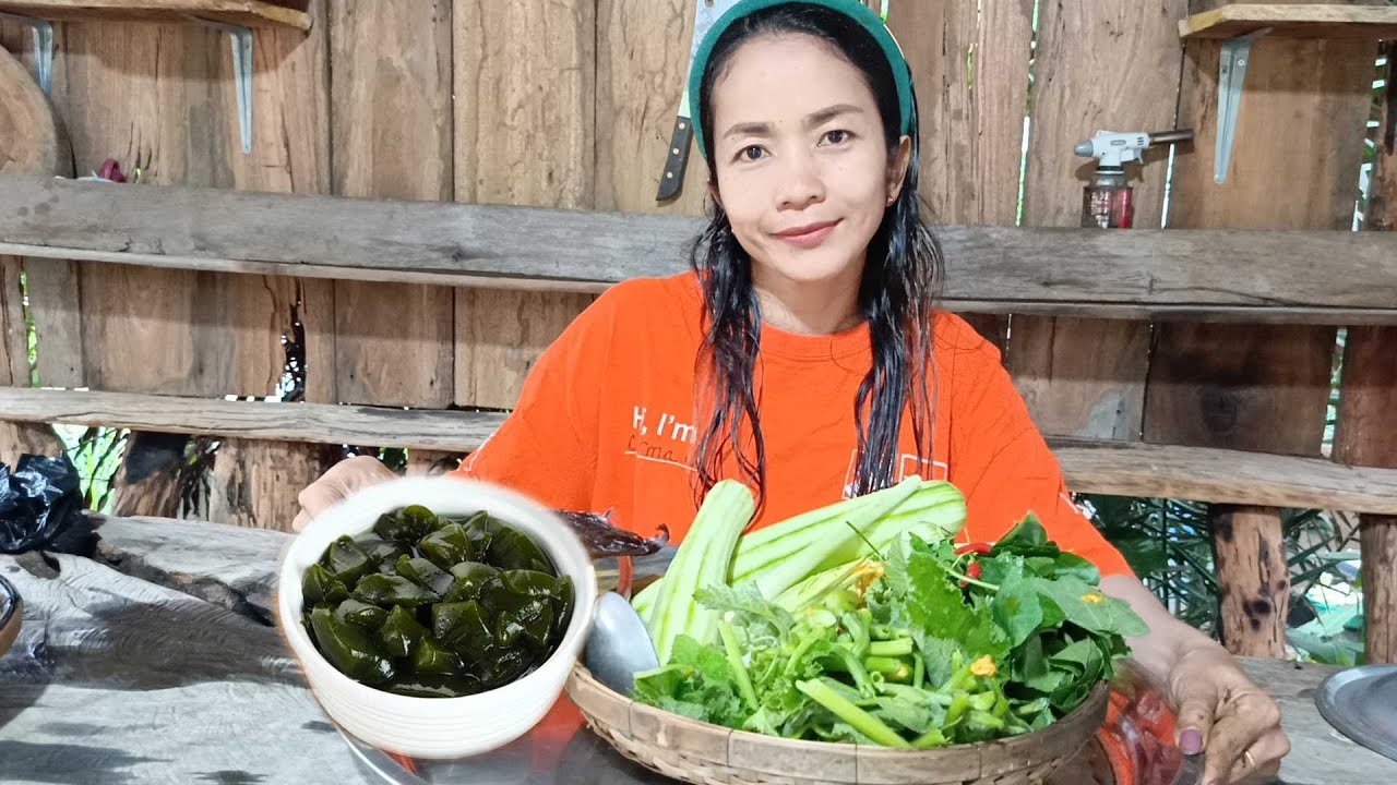 ASEAN food, Green grass Jelly and mix vegetables dishes - YouTube