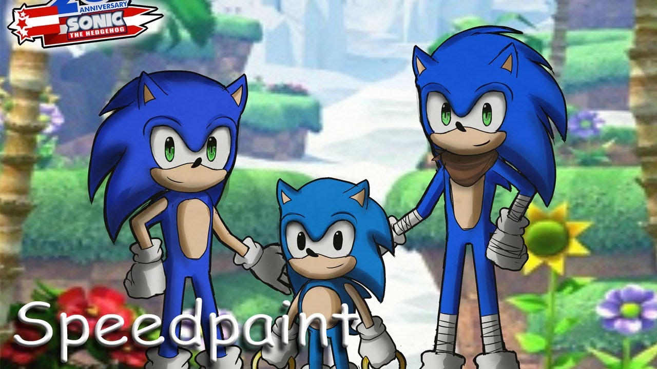 Sonic 28 Aniversario - Speedpaint - YouTube