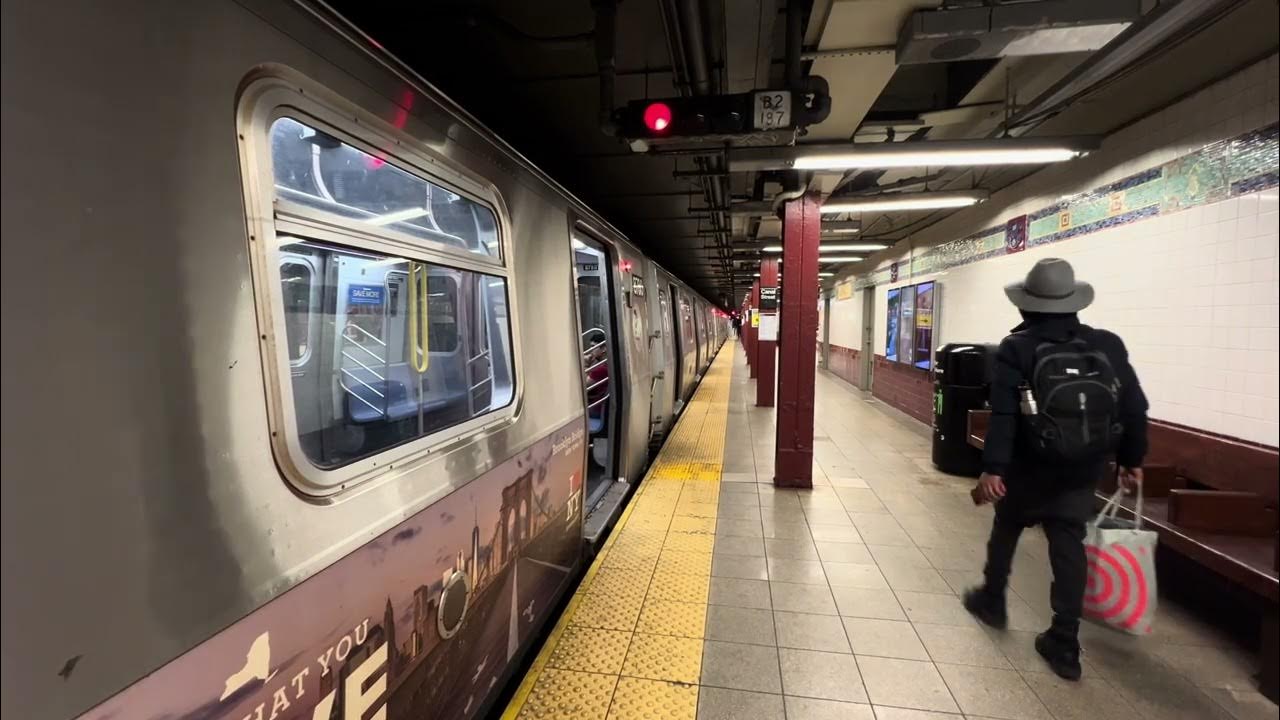 MTA New York City Subway Forest Hills Bound Kawasaki R160B (R) Local Train @ Canal Street - YouTube