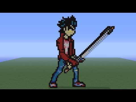 Minecraft Pixel Art: Travis Touchdown "No more heroes" Tutorial - YouTube