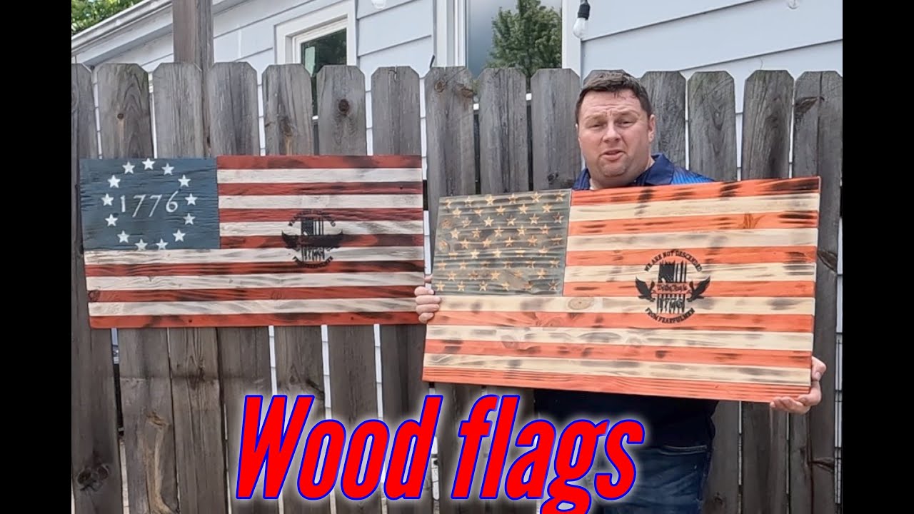 Stained and burned wooden American flag - YouTube