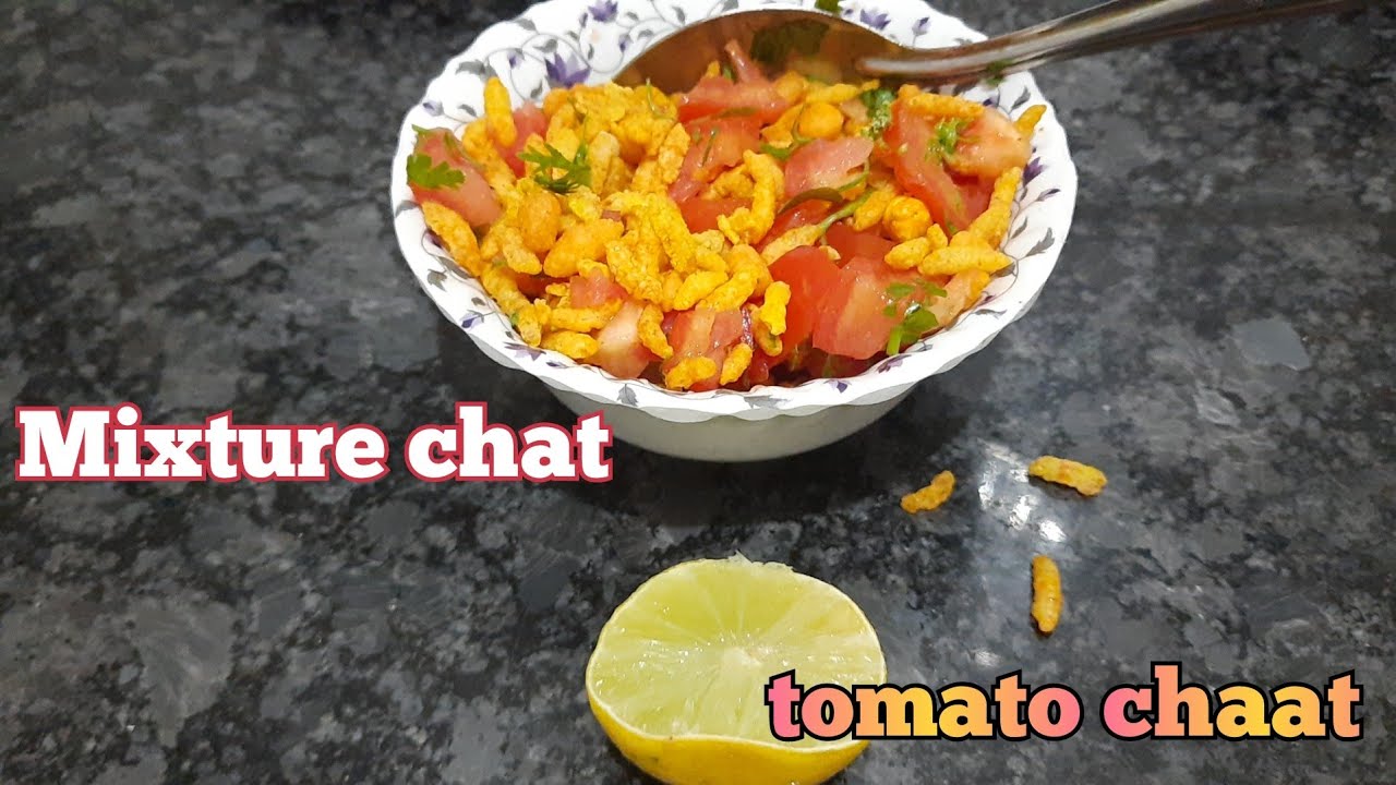 Mixture chat/mixture chaat/tomato mixture chaat/namkeen chaat/kaara ...