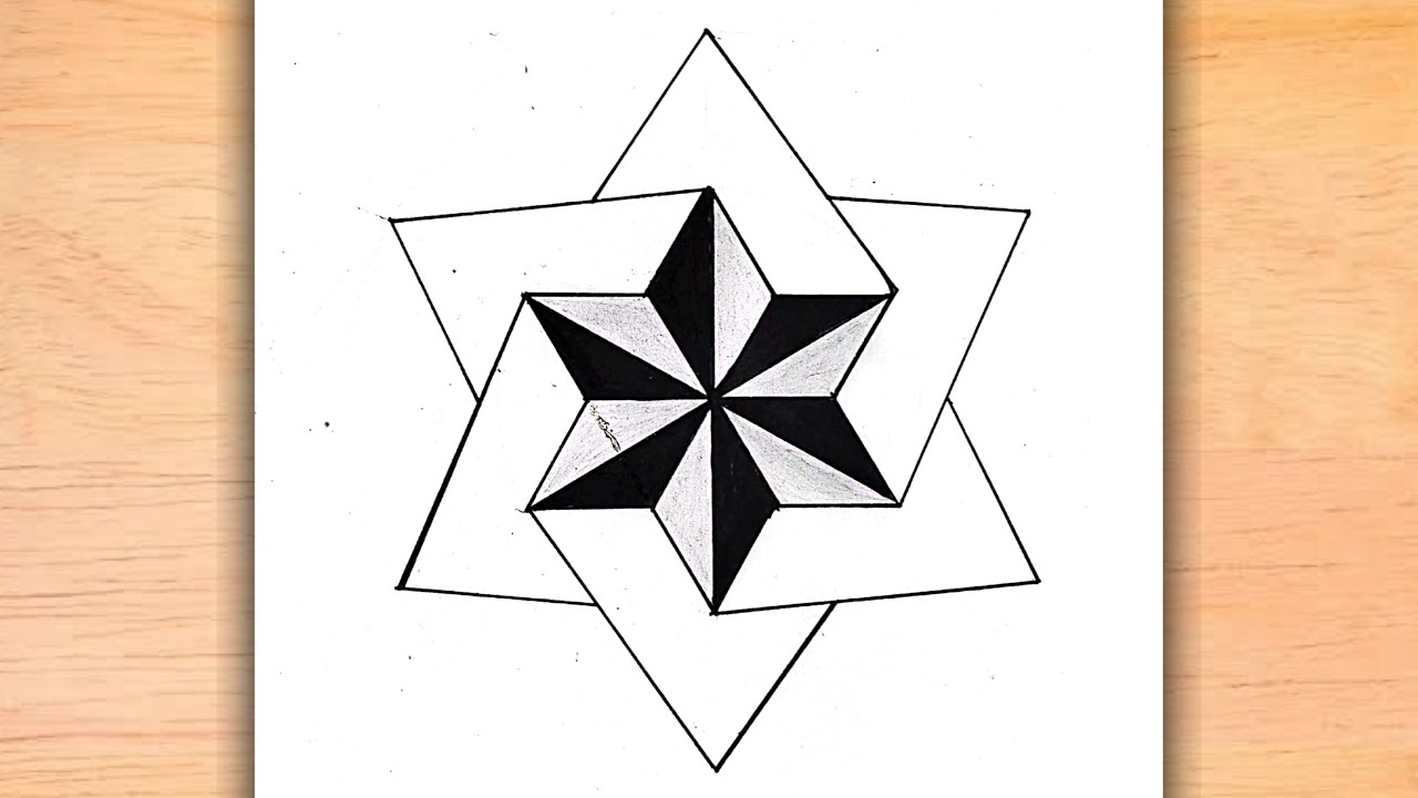 How to Draw a Rotating Star || A Perfect Geometric Drawing || Simple ...