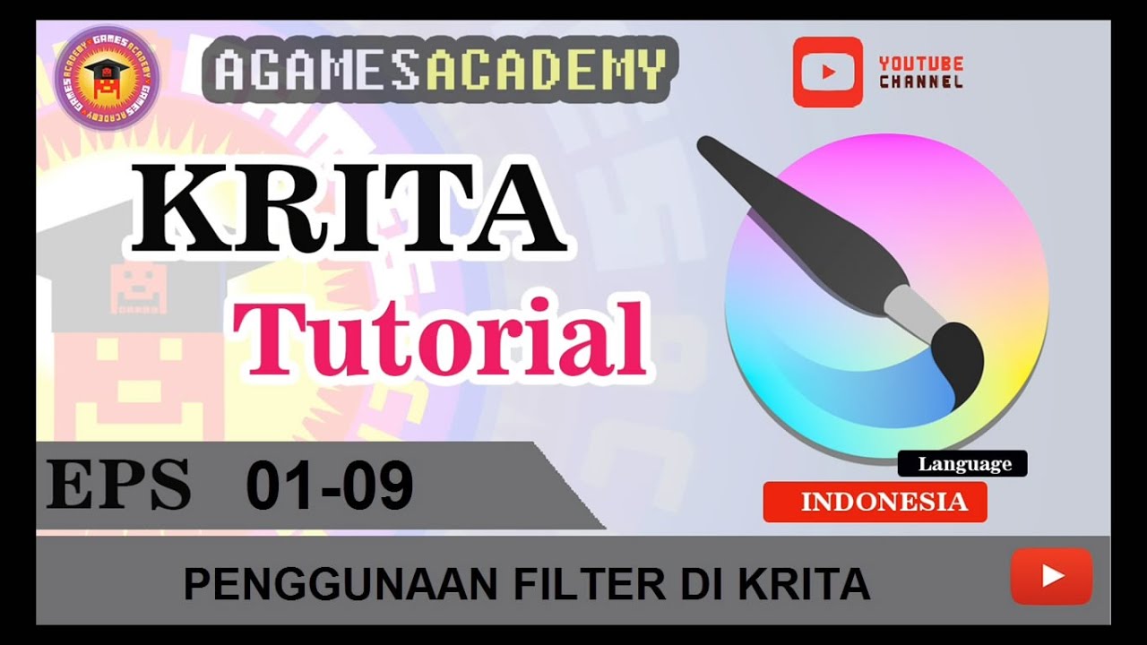 KRITA TUTORIAL | 0009 - ID | PENGGUNAAN FILTER DI APLIKASI KRITA - YouTube