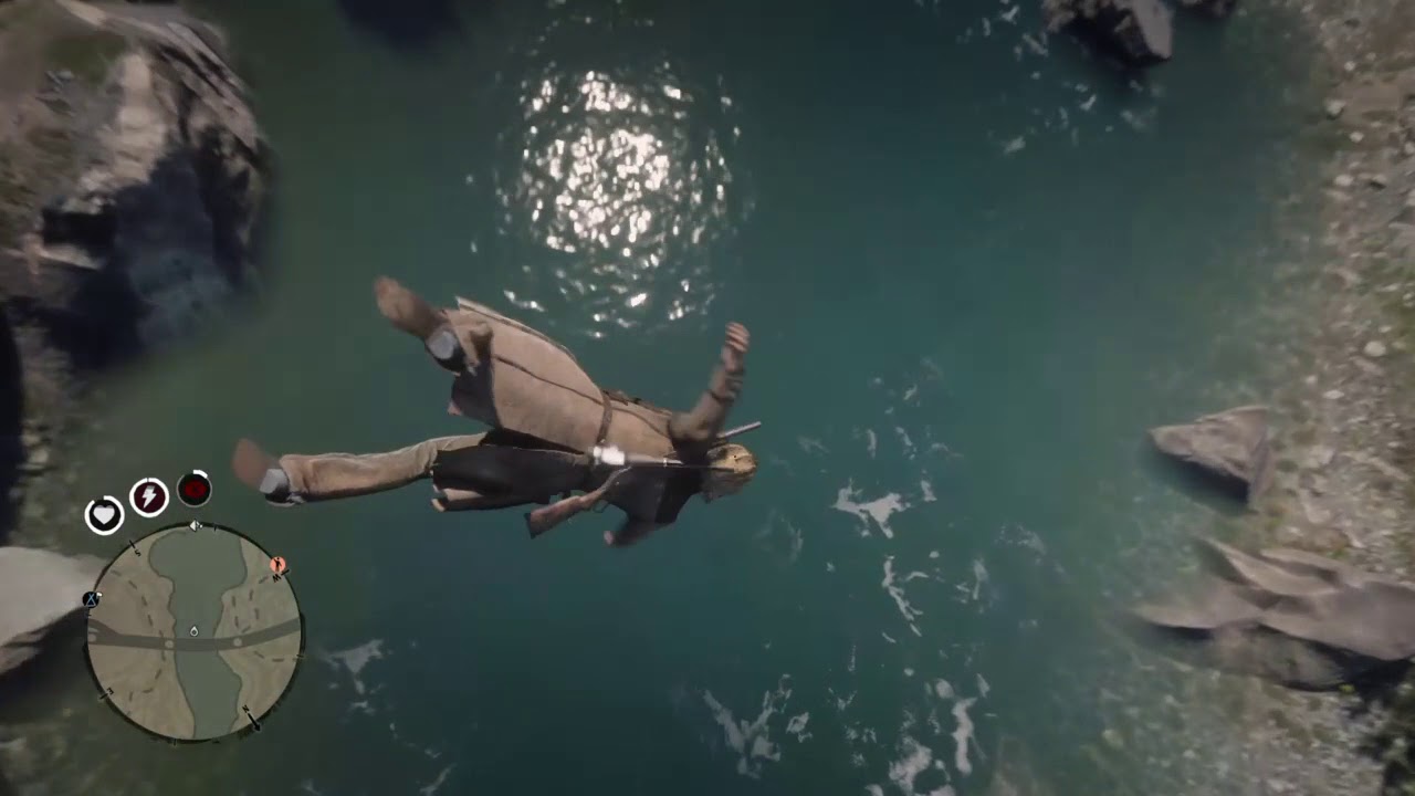Red Dead Redemption 2 jumping off high bridge - YouTube