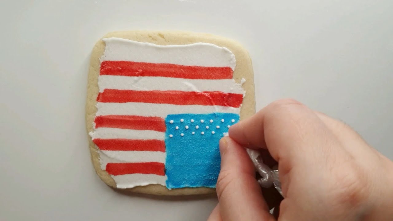 How to make flag of USA COOKIES with royal icing | tutorial - YouTube