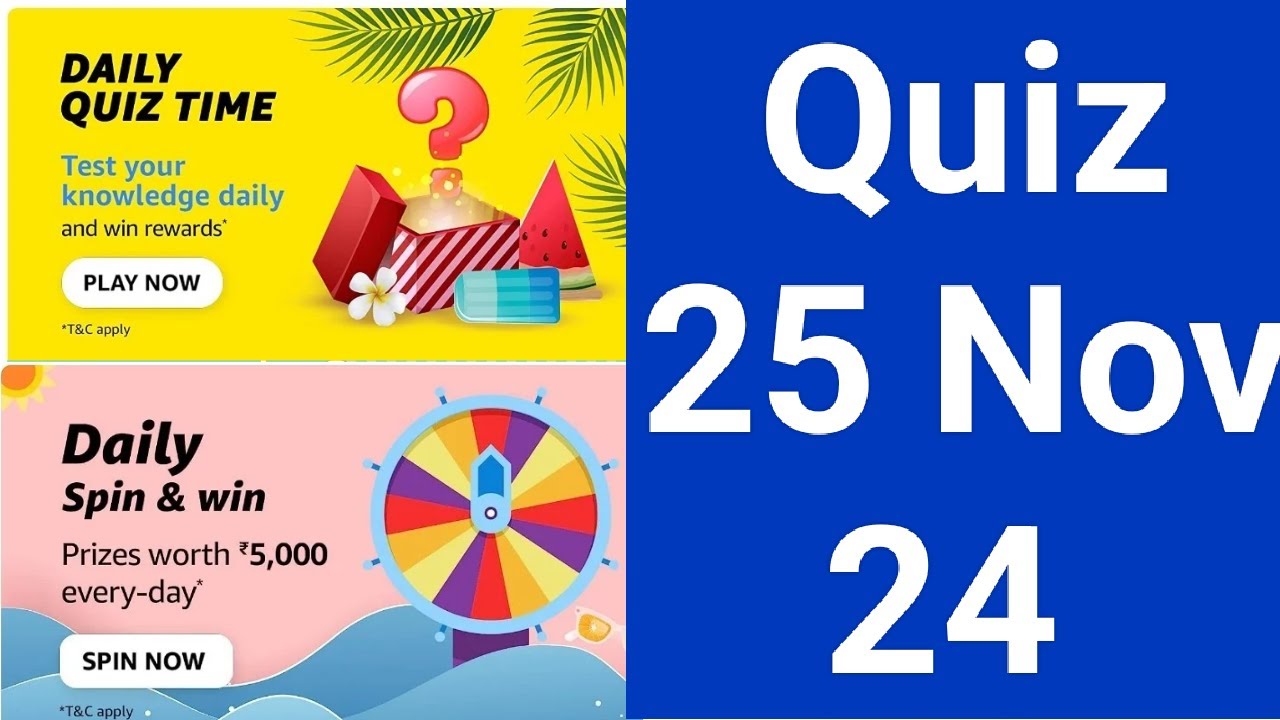 Daily Amazon Quiz Time//Daily Spin and Win Quiz 25 November 24 - YouTube