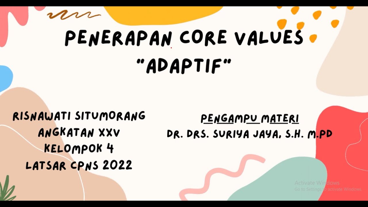 Video Penerapan Core Values Adaptif - YouTube