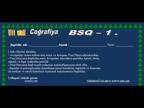 7-ci sinif Coğrafiya BSQ-1