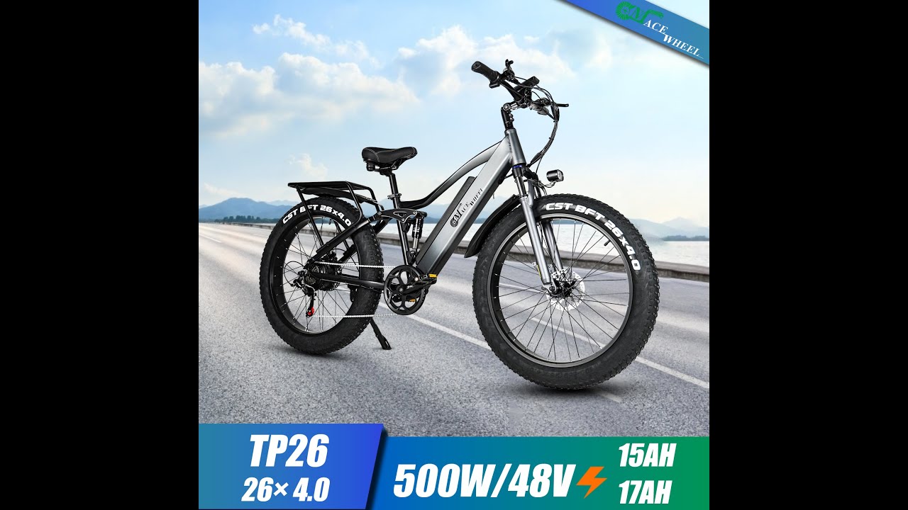 26 inch electric bicycle, TP26 gray black gradient color scheme - YouTube