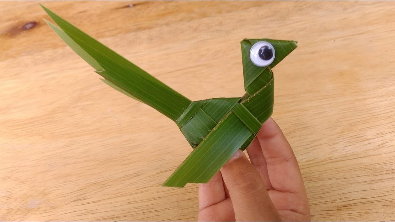 HOW TO MAKE BIRD FROM COCONUT LEAF YouTube HOW TO MAKE BIRD FROM COCONUT LEAF YouTube