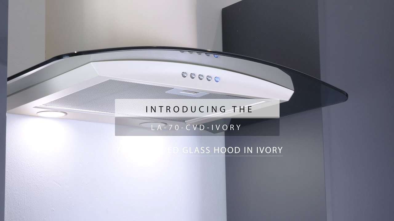 70cm Curved Glass Kitchen Extractor in Ivory - YouTube