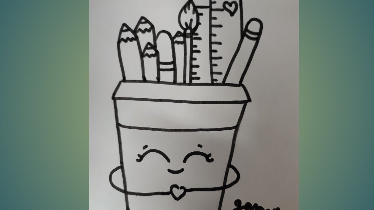 how to draw school supplies /back to school drawing. - YouTube