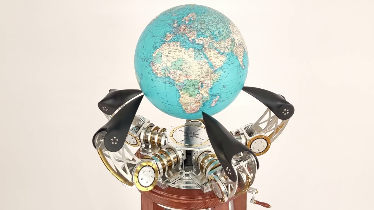 This Amazing Automaton Spins a Globe on Its Fingertips