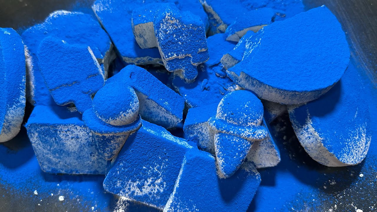 Electric Blue Crunch Cluster| super satisfying | asmr video| gymchalk ...