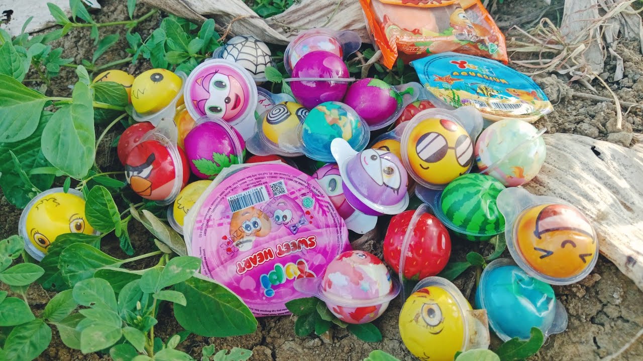 Hunting permen viral jelly korea yupi marsmellow lolipop rainbow egg ...