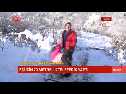 Eşi için 70 metrelik teleferik yaptı