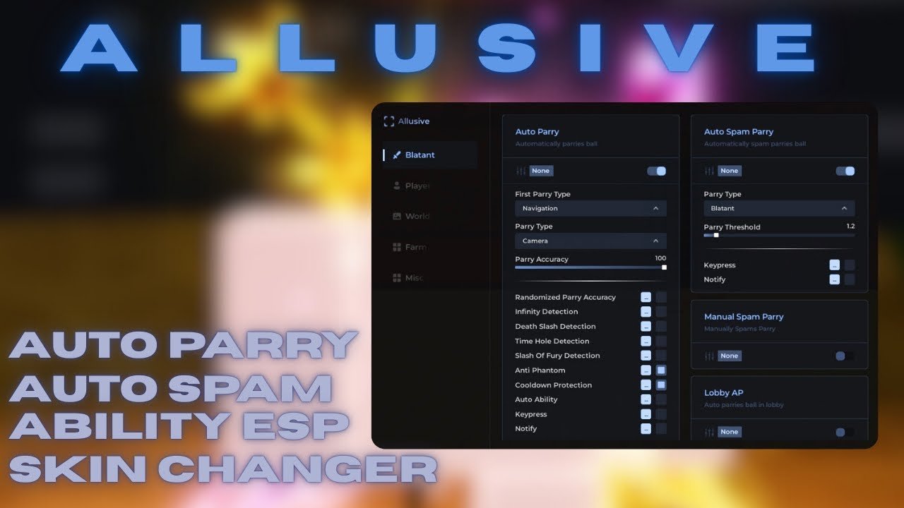[👑] OP Blade Ball Script | Allusive | Auto Parry, Auto Spam, Manual ...