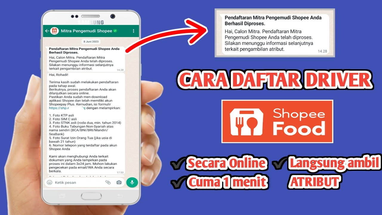 Cara daftar driver shopee food 2023 online di aplikasi shopee - YouTube