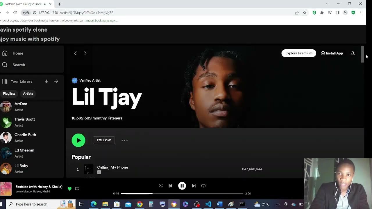 JUST made a SPOTIFY CLONE using CSS,pure JS and HTML - YouTube