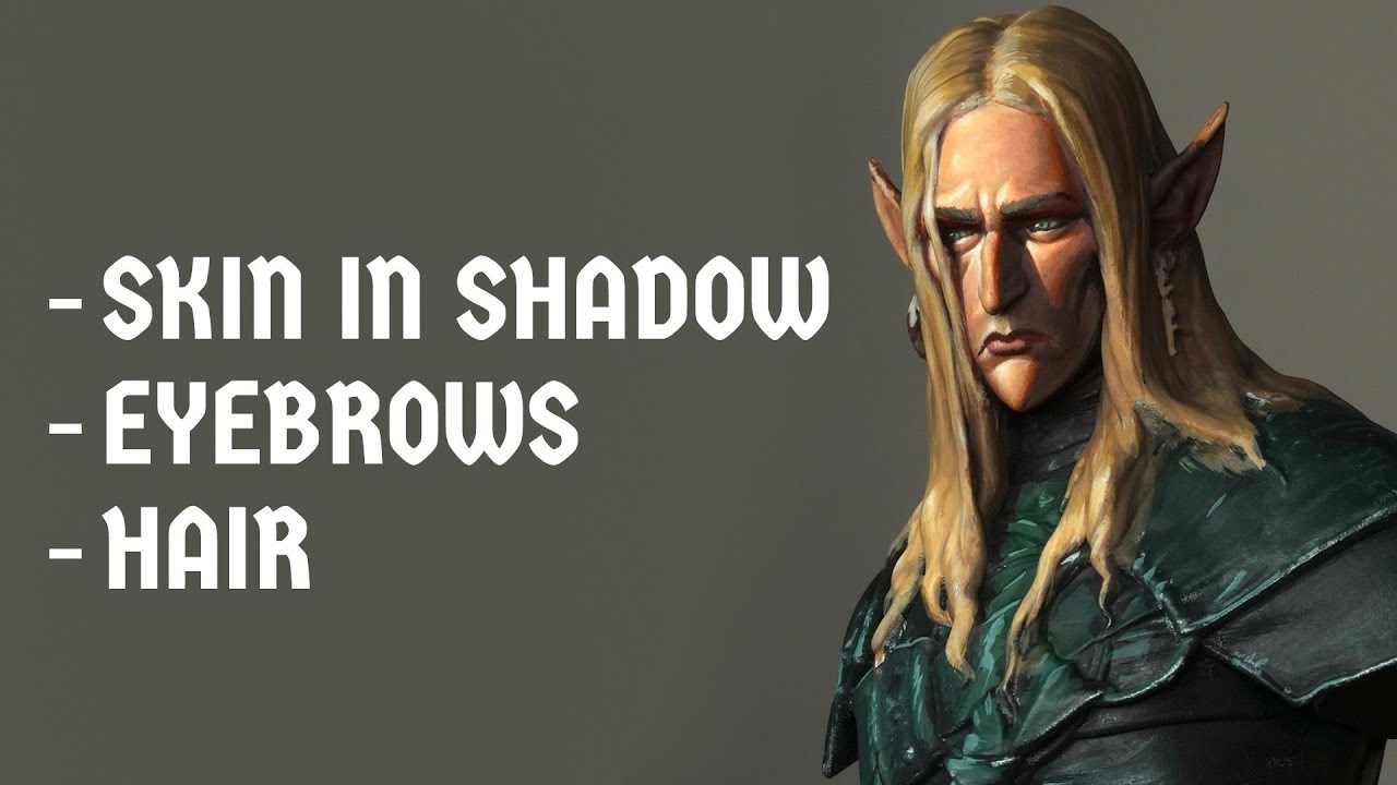 Skin in shadow, painting eyebrows, blonde hair - Elf Bust Part 4 - YouTube