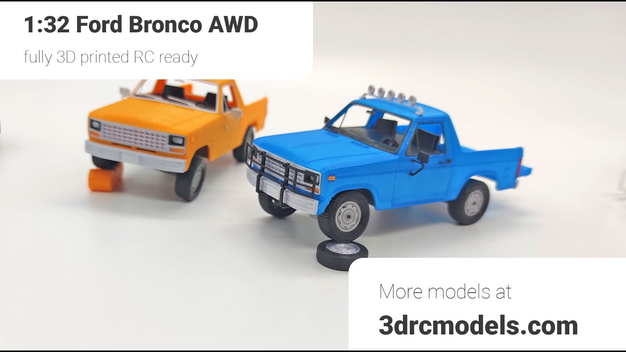 3D Printed Ford Bronco 4x4 in 1:32 scale - YouTube