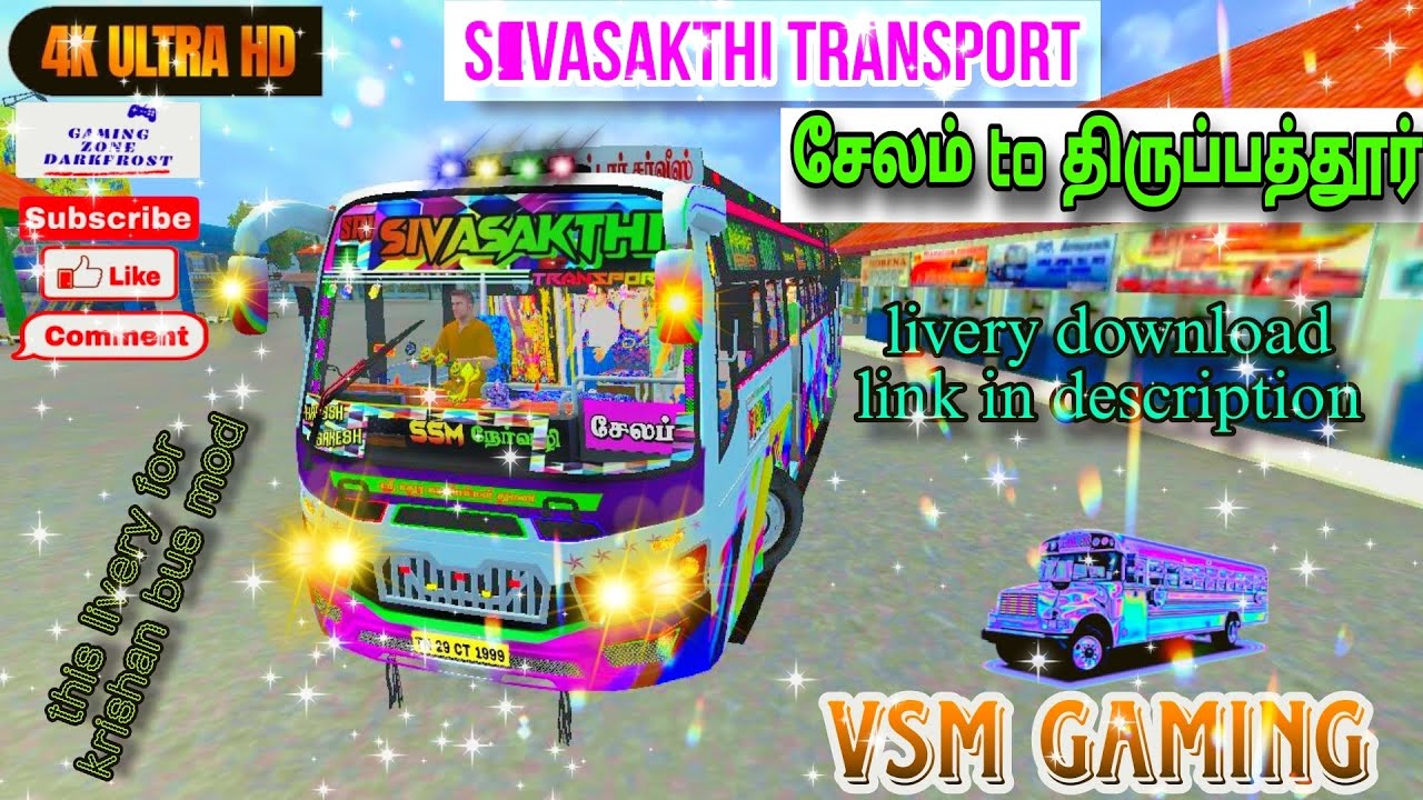 Sivasakthi transport🚍/salem to thiruppathur/krishan bus mod livery vsm ...