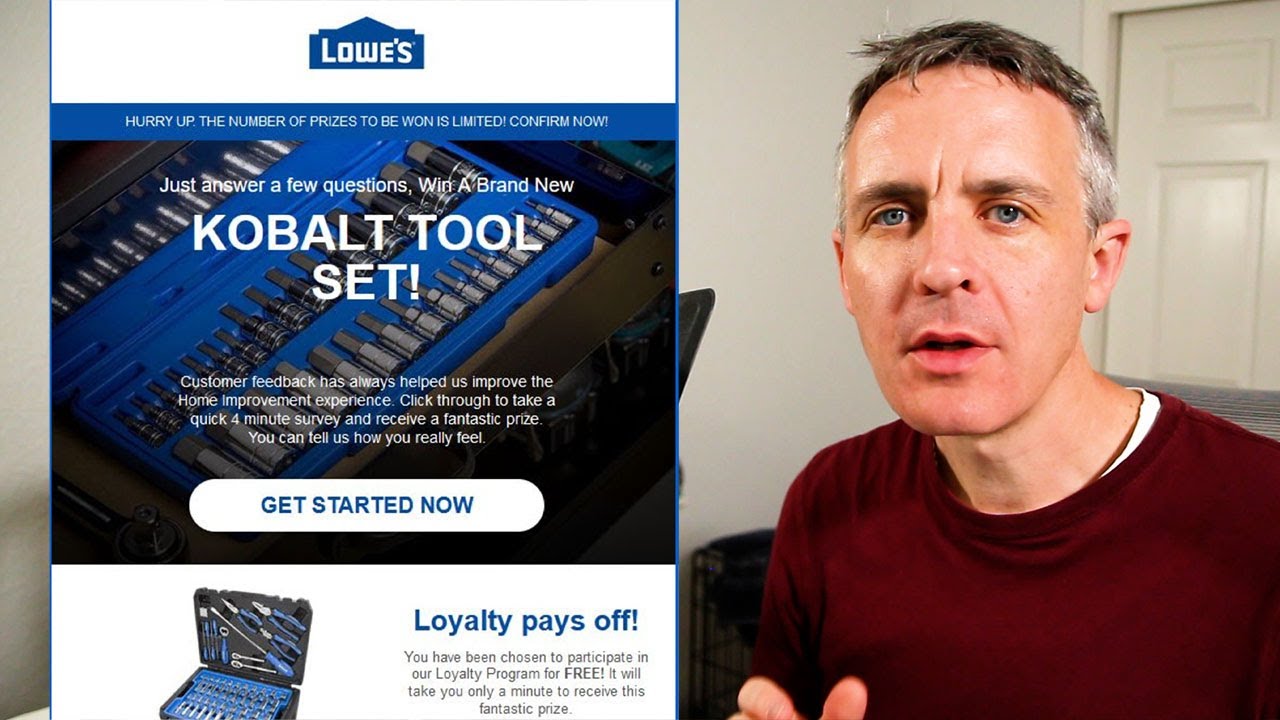 Lowe's Kobalt Tool Set Email Scam (100-Piece) - YouTube