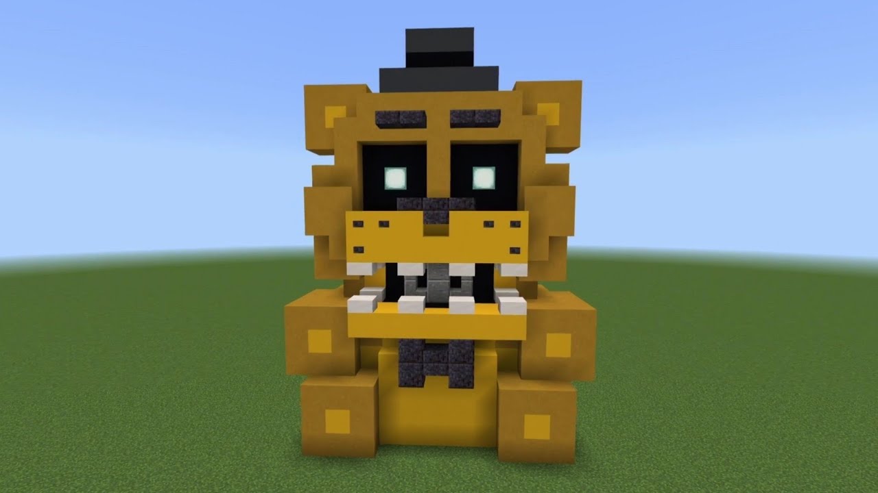 How to build FNAF1 Golden Freddy in Minecraft (with action feature ...