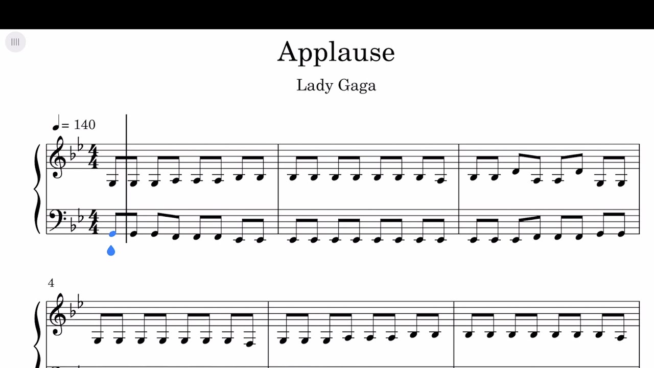Lady Gaga - Applause Sheet Music - YouTube