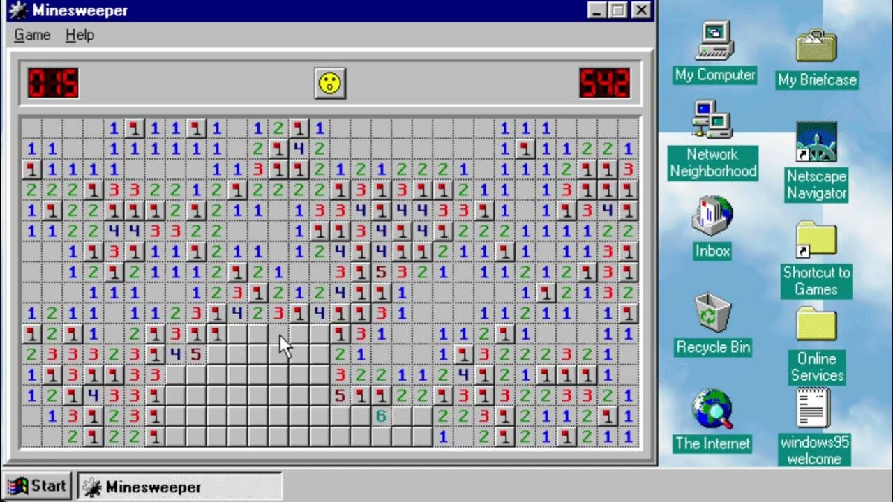 Minesweeper (Full Game) (Windows 95) - YouTube