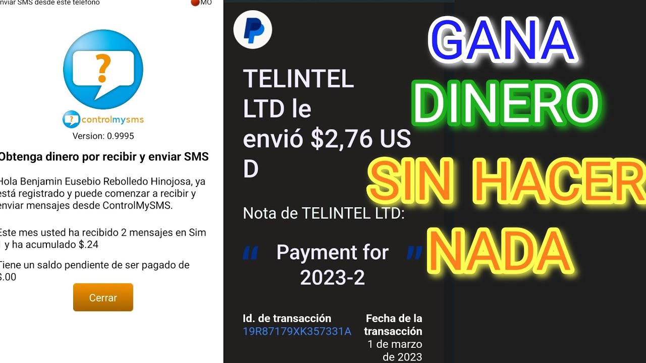 GANA DINERO EN PAYPAL SIN HACER NADA | GRATIS | CONTROLMYSMS - YouTube