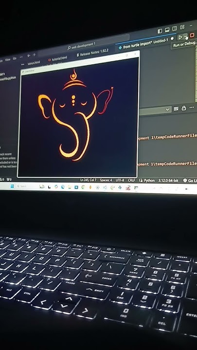 Drawing shree ganesh using python #ganeshchaturthi #shorts #trending #viralvideo #python #coding ...