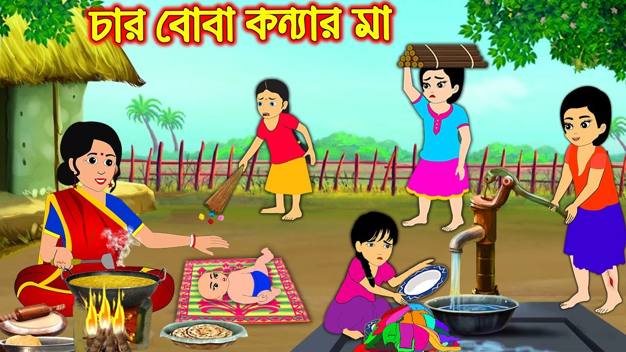 চার বোবা কন্যার মা | Char Boba Konnar Ma | Bangla Cartoon | Bengali ...
