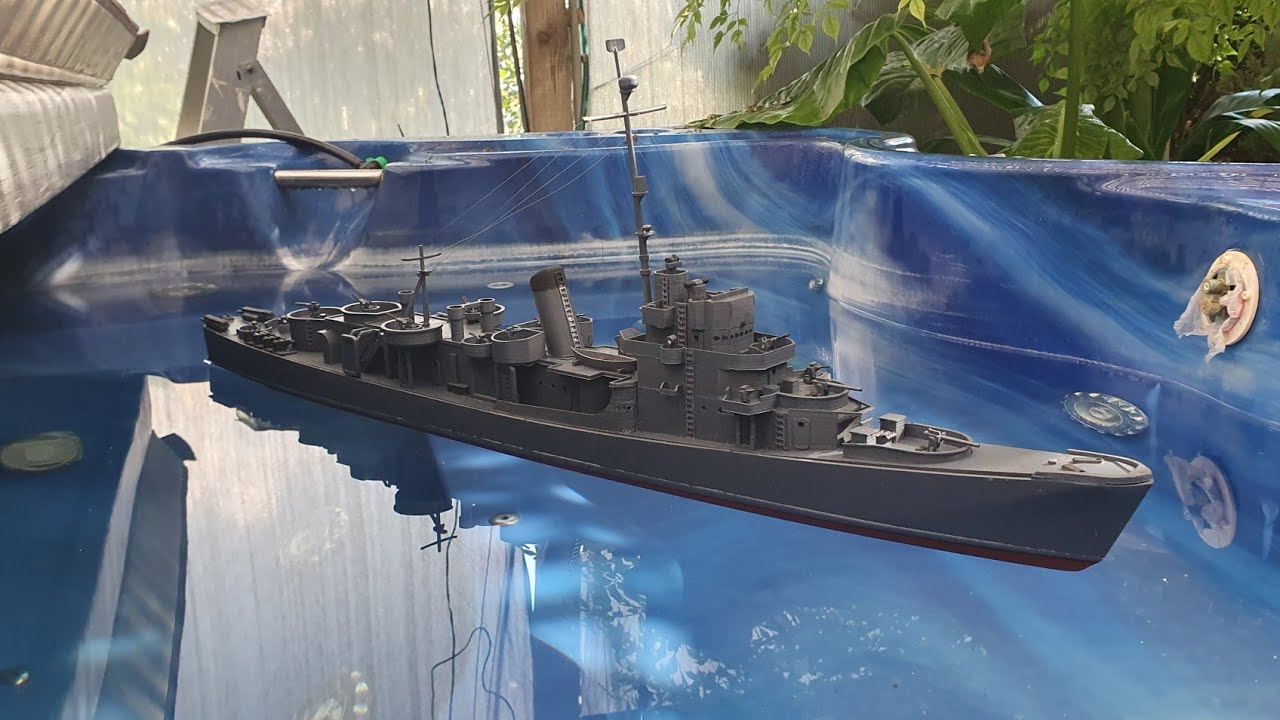 3D Printed RC Destroyer Escort ship. - YouTube