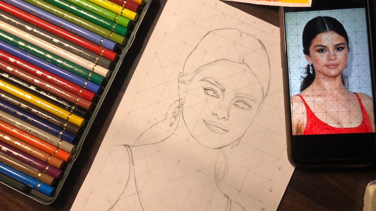 How I draw Selena Gomez PART 1 step by step tutorial - YouTube