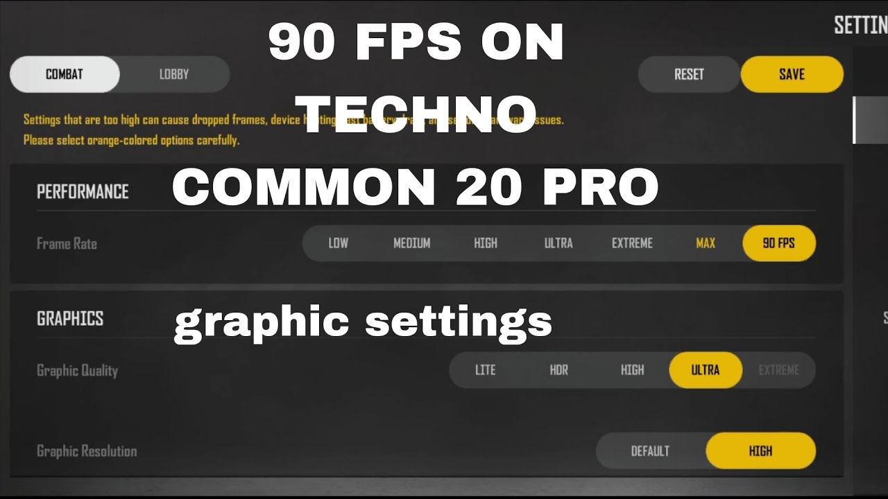 TECHNO COMMON 20 PRO NEW STATE GRAPHIC SETTINGS - YouTube