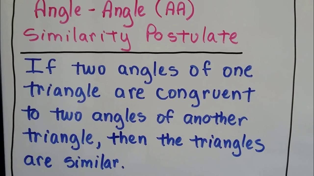 Grade 8 Math #11.3b, Using the Angle-Angle (AA) Similarity Postulate ...