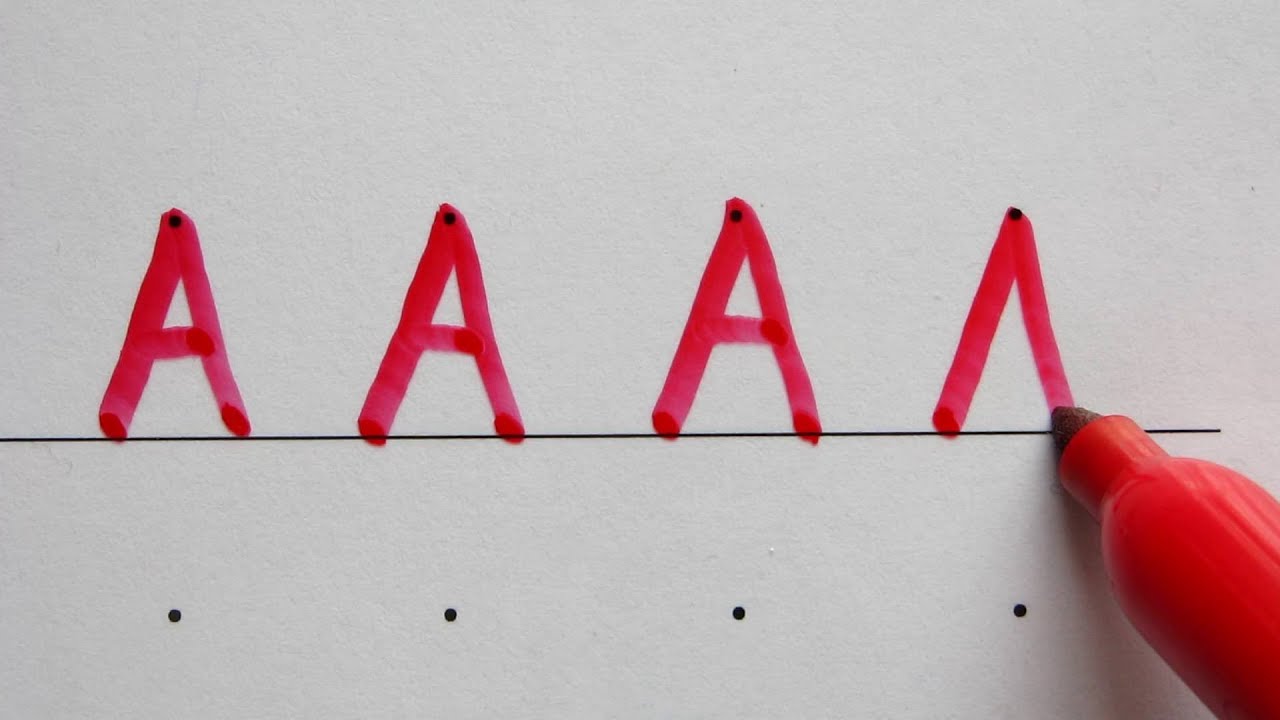 1. Write the English Alphabet - A - repeated - YouTube