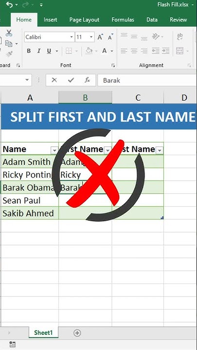Excel Tips & Tricks | Easy way to split first and last name | #short #excel #exceltricks # ...