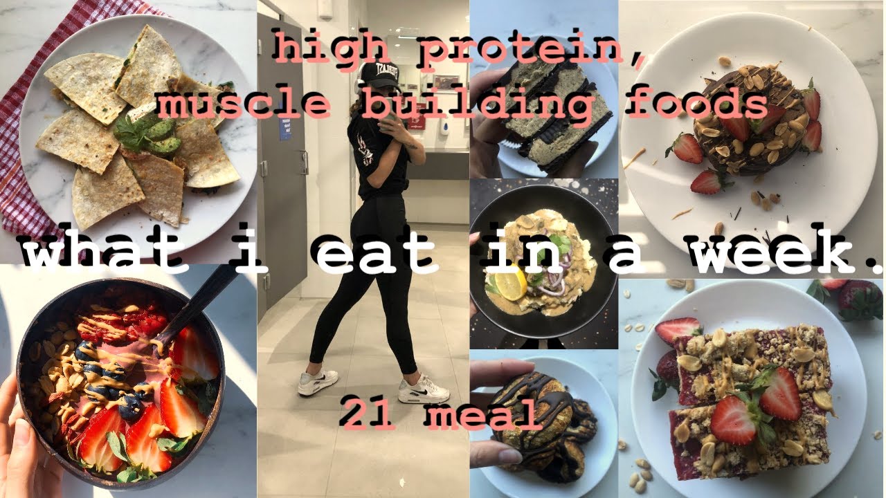 WHAT I EAT IN A WEEK | high protein vegan recipes to build muscle - YouTube