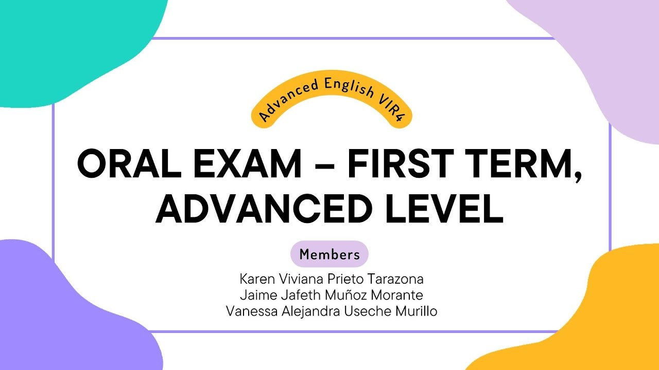 Oral Exam – First Term, Advanced Level. (Advanced English VIR4) - YouTube