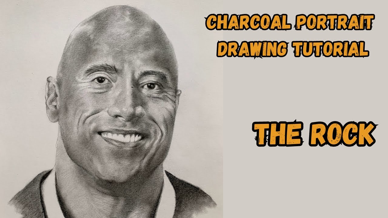 Portrait Drawing Process | The Rock | Dwayne Johnson | Pencil Portrait ...