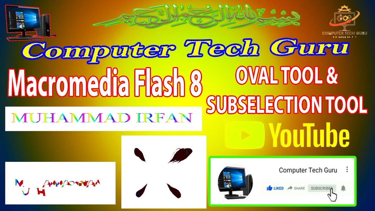 Macromedia Flash 8, OVAL TOOL & SUBSELECTIOS, Flash SUBSELECTIOS - YouTube
