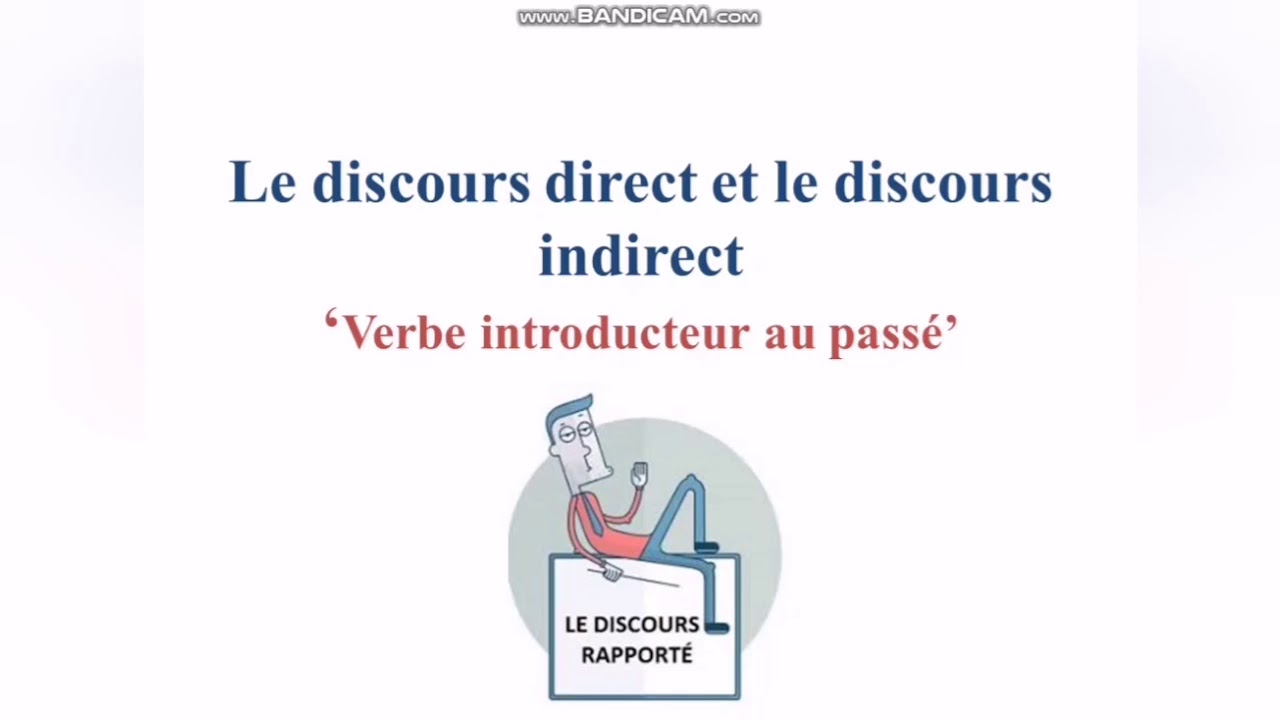 Le discours rapporté (verbe introducteur au passé) - YouTube